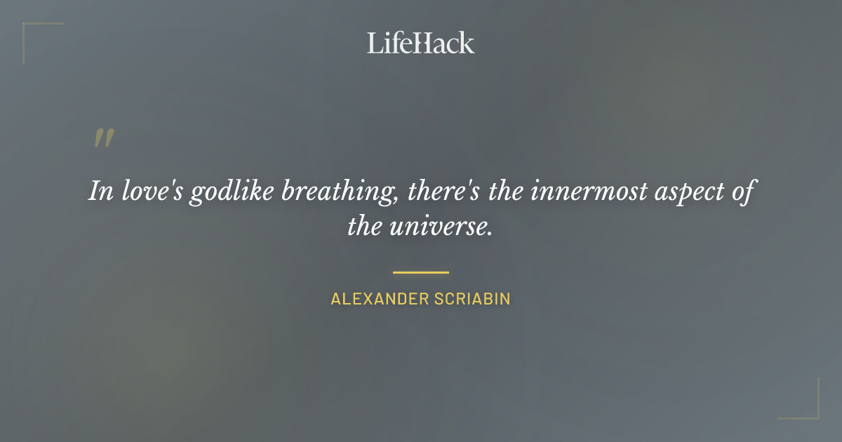 "In love's godlike breathing, there's the innermost..." - Alexander ...