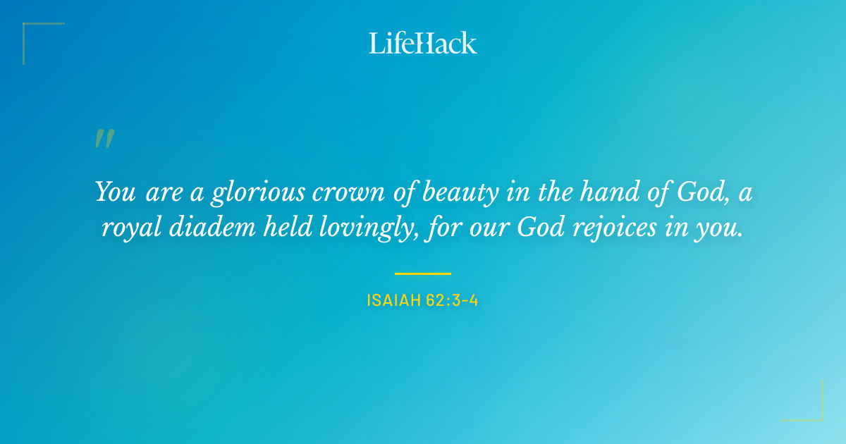 "You are a glorious crown of beauty in the hand of ..." - Isaiah 62:3-4 ...