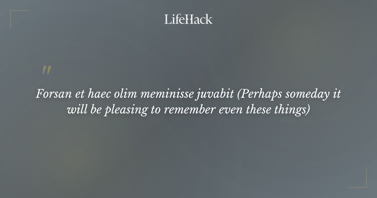 "Forsan et haec olim meminisse juvabit (Perhaps som..." - | LifeHack Quotes